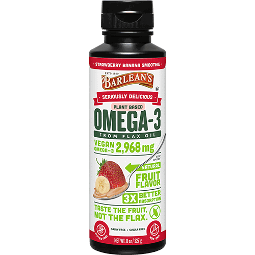 BARLEAN'S PLANT BASED OMEGA-3 STRAW/BANA 16OZ