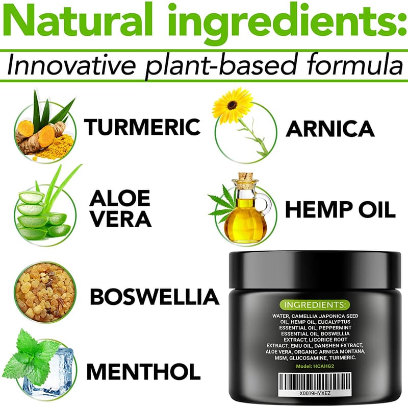 Hemp Cream with Turmeric, Arnica - Natural Help to Soothe Discomfort in ...