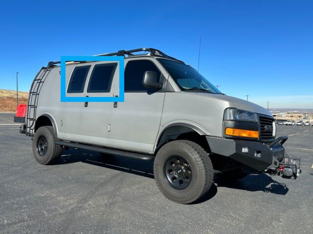 Side Barn Doors Window Cover Set for GMC Savana and Chevy Express