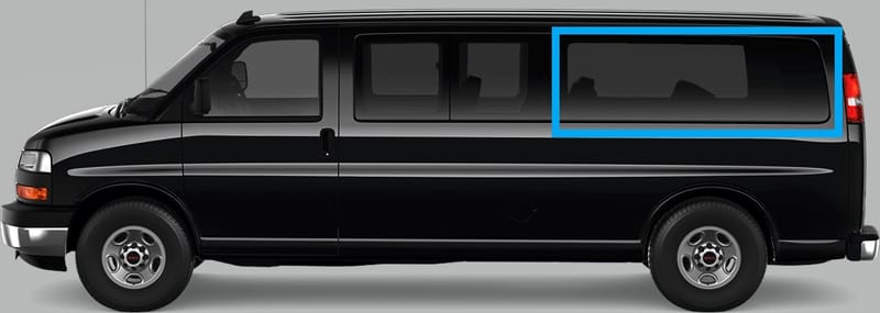 Rear Crew Window Cover Set for GMC Savana and Chevy Express