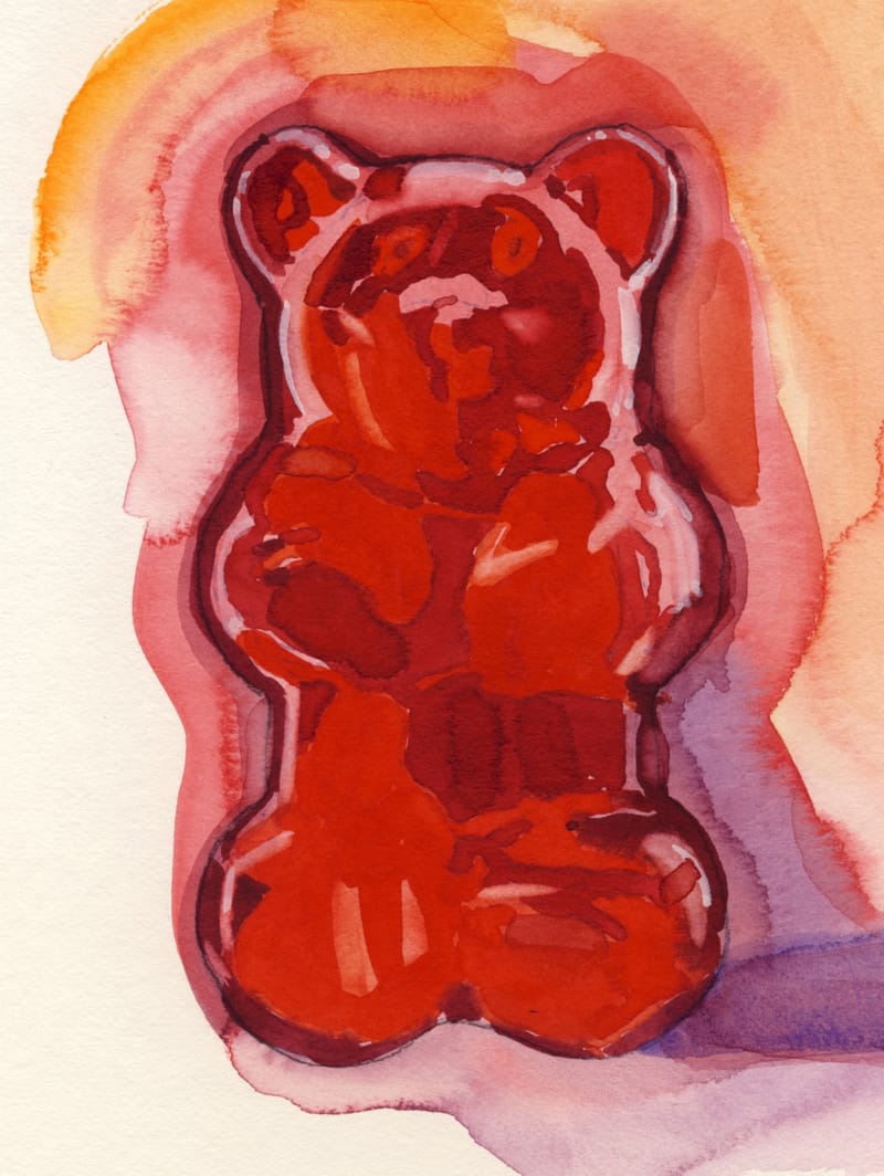 Red Gummy Dick Close