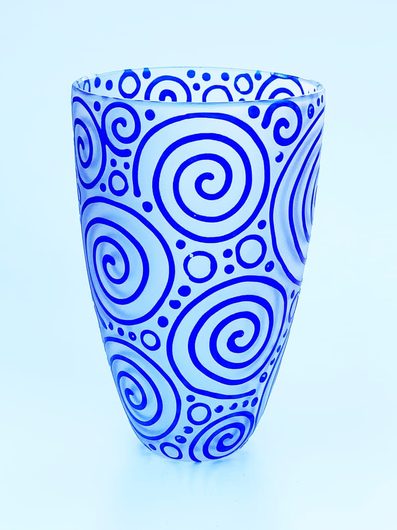 Wide Tri Vase (17 cm tall) - E&M Glass
