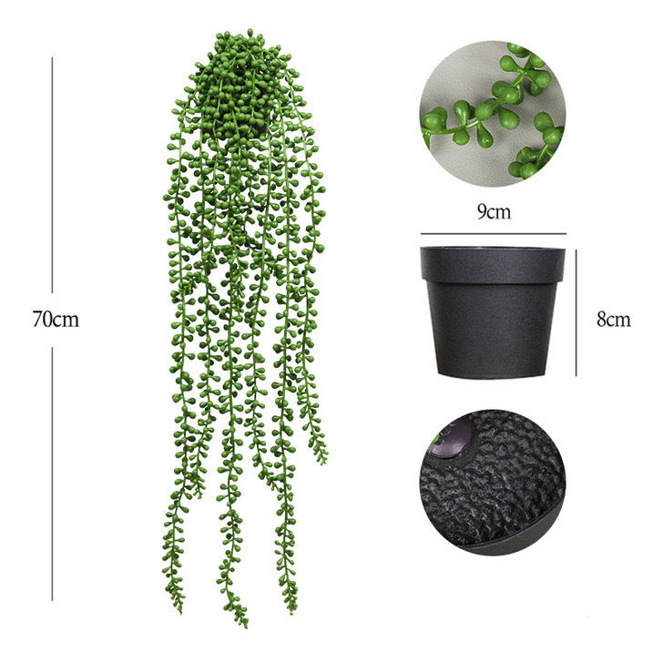 Realistic Strings Of Pearls With Pot #1 - Artificial Flowers Keighley UK