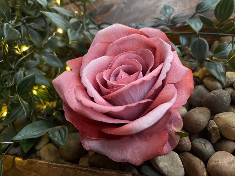 1 x Rose Velvet Head ( GRADE A+ ) Dusky Pink - Artificial Flowers ...