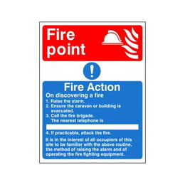 Fire Action Sign F - Self Adhesive (150x200mm) - 05 FIRE & SECURITY LTD