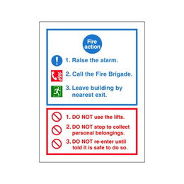 Fire Action Sign G - Self Adhesive (150 x 200mm) - 05...