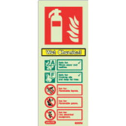 Photoluminescent Wet Chemical Fire Extinguisher ID Sign - 05 FIRE ...