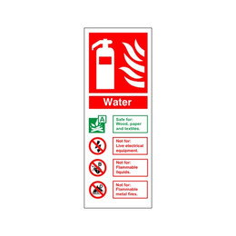 Water Fire Extinguisher Sign- Self Adhesive - 05 FIRE & SECURITY LTD