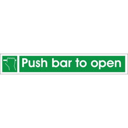 Fire Exit Push Bar To Open Sign- Rigid Plastic (300 x 100mm) - 05 FIRE ...