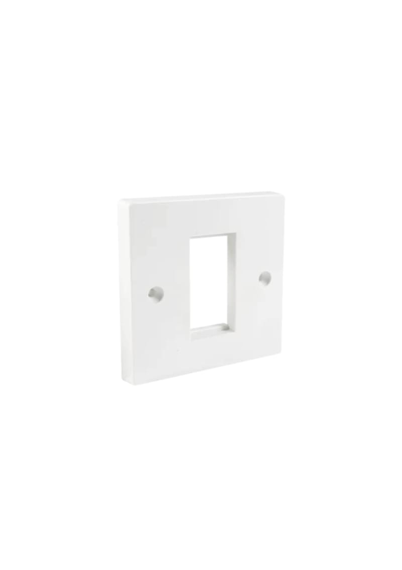 Single Gang 1 Module Flat Euro Faceplate White - 05 FIRE & SECURITY LTD