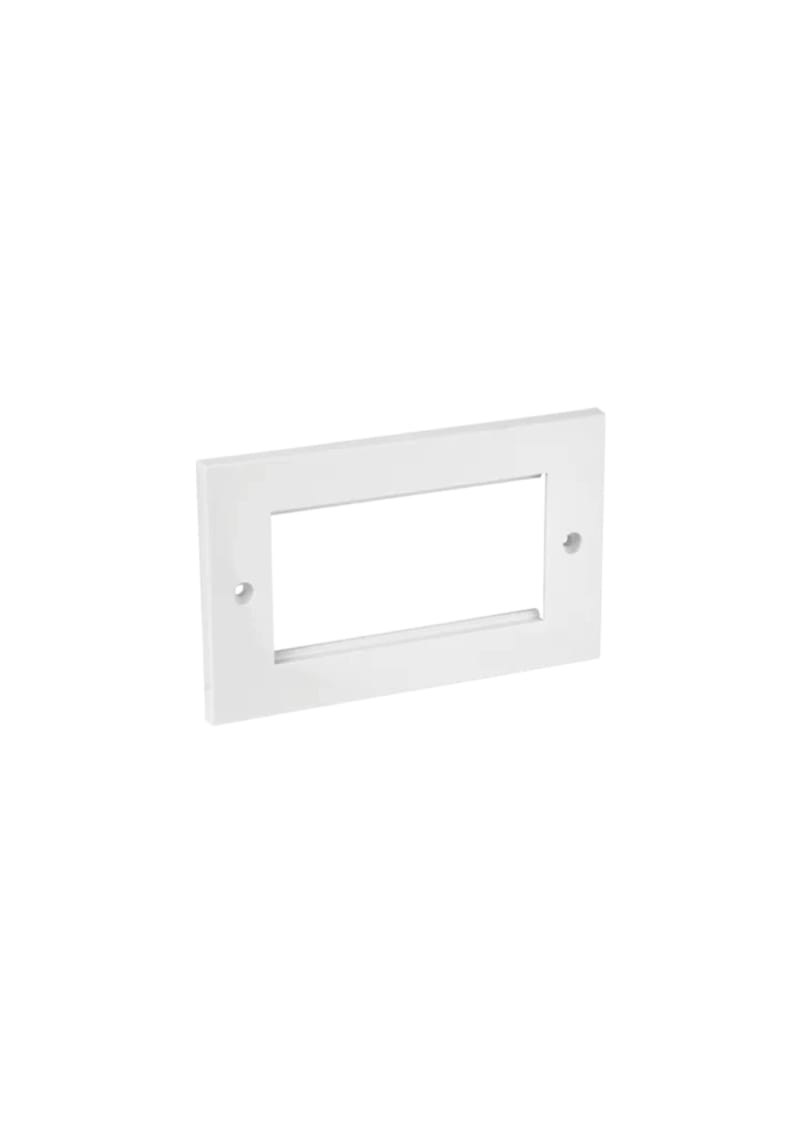 Dual Gang 4 Module Flat Euro Faceplate White - 05 FIRE & SECURITY LTD
