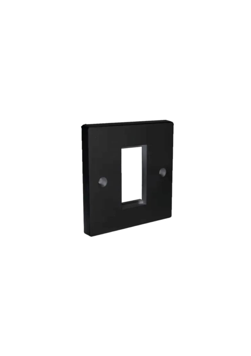 Single Gang 1 Module Flat Euro Faceplate Black - 05 FIRE & SECURITY LTD