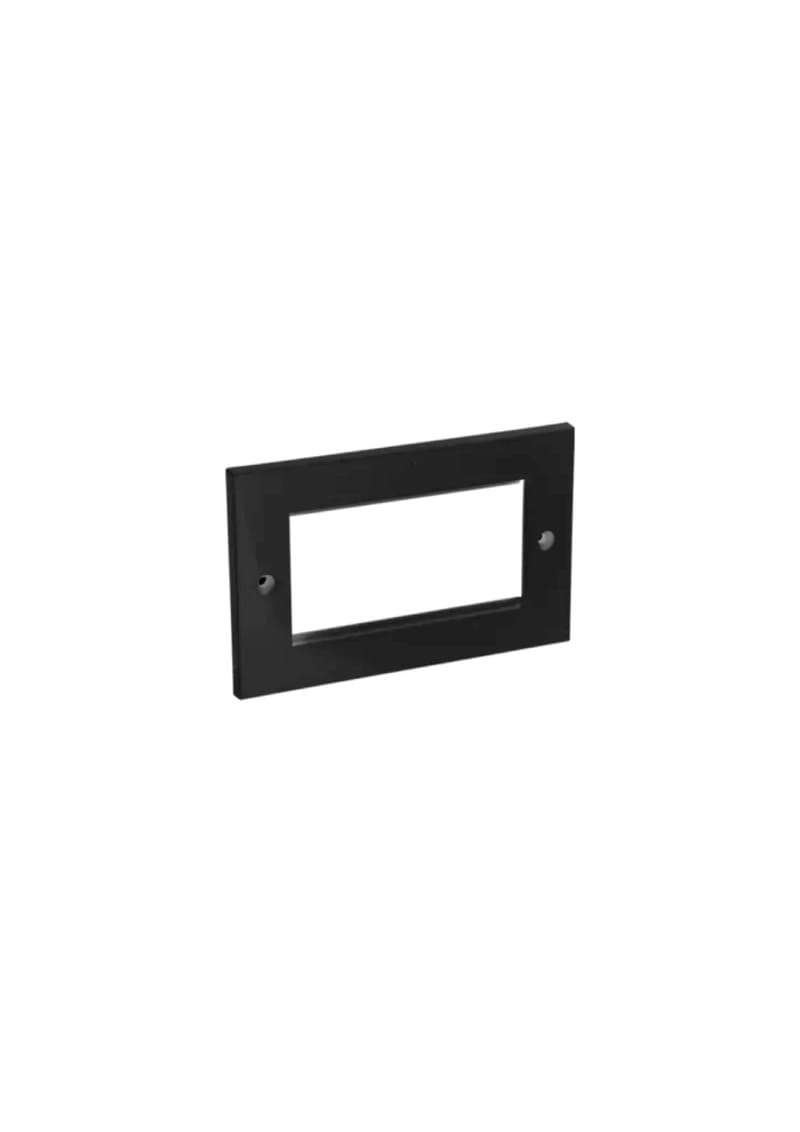 Dual Gang 4 Module Flat Euro Faceplate Black - 05 FIRE & SECURITY LTD