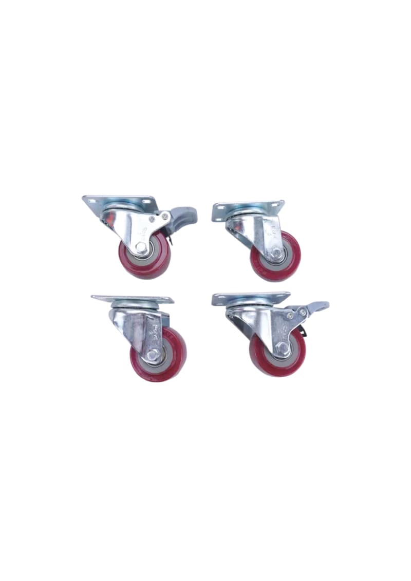 Red Castors Wheels (Pack of 4) for Kauden Convertible Cabinets - 05 ...