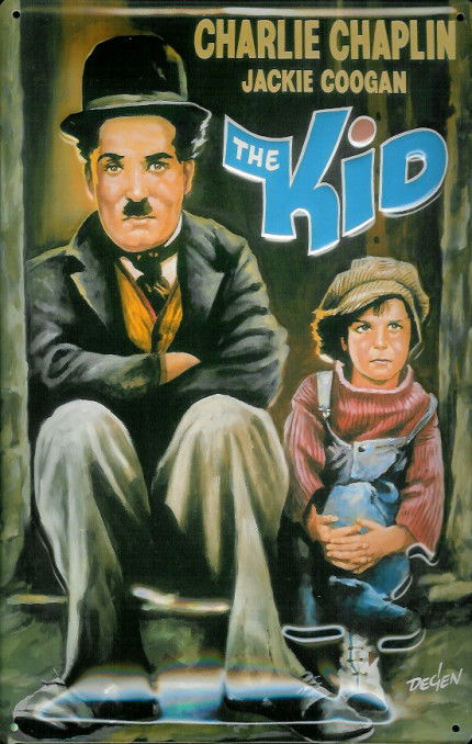 CHARLIE CHAPLIN THE KID MOVIE EMBOSSED METAL SIGN - RETRO GIFTS RETAIL