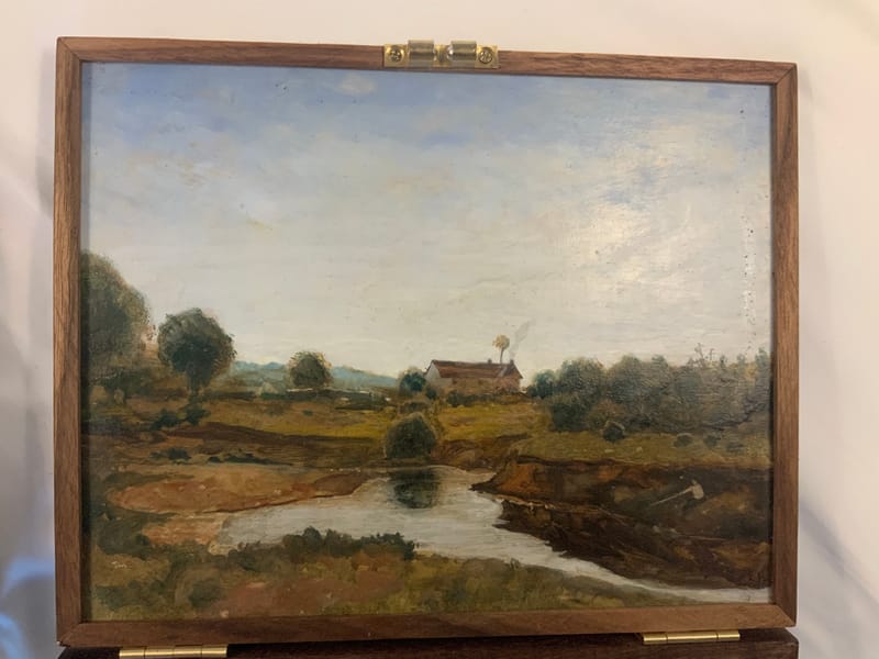 One of a kind oil painted wooden case - The river house - Ariel Louis ...