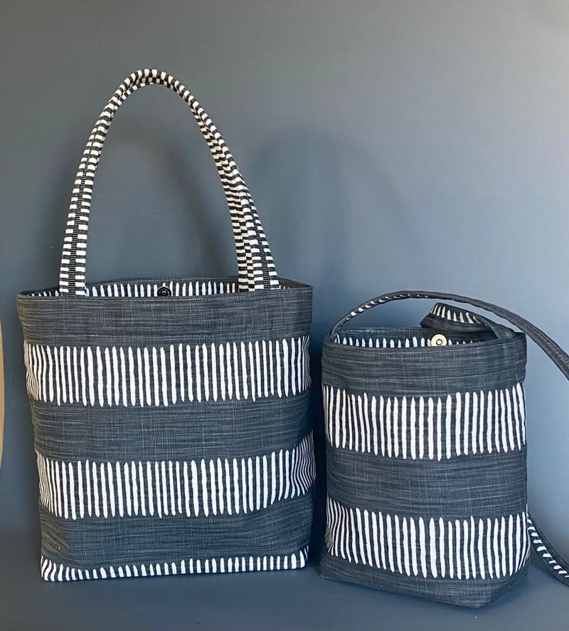 Tan denim Tote bag, made in Connecticut, exceptional quality bag