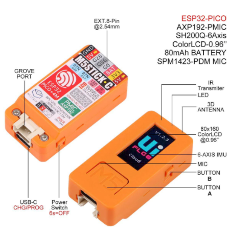 רכב + בקר (סט מושלם) רובר ל M5 M5 M5Stack Official RoverC Pro W/O M5StickC Programmable Mecanum ...