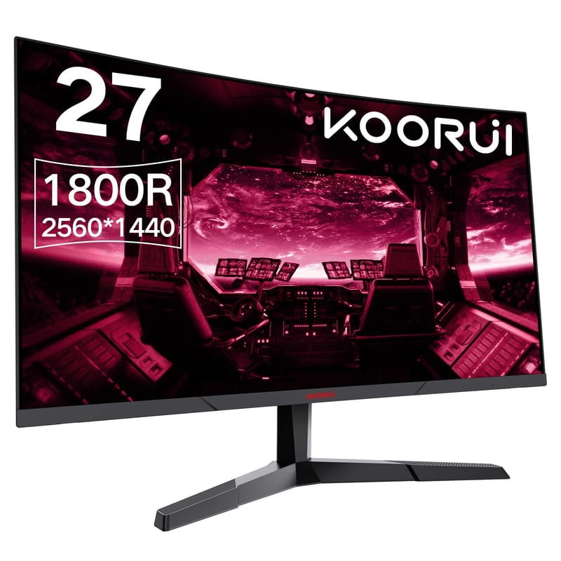KOORUI 27 Inch Computer Monitor, QHD 2560P Gaming Monitor 144Hz 1ms,