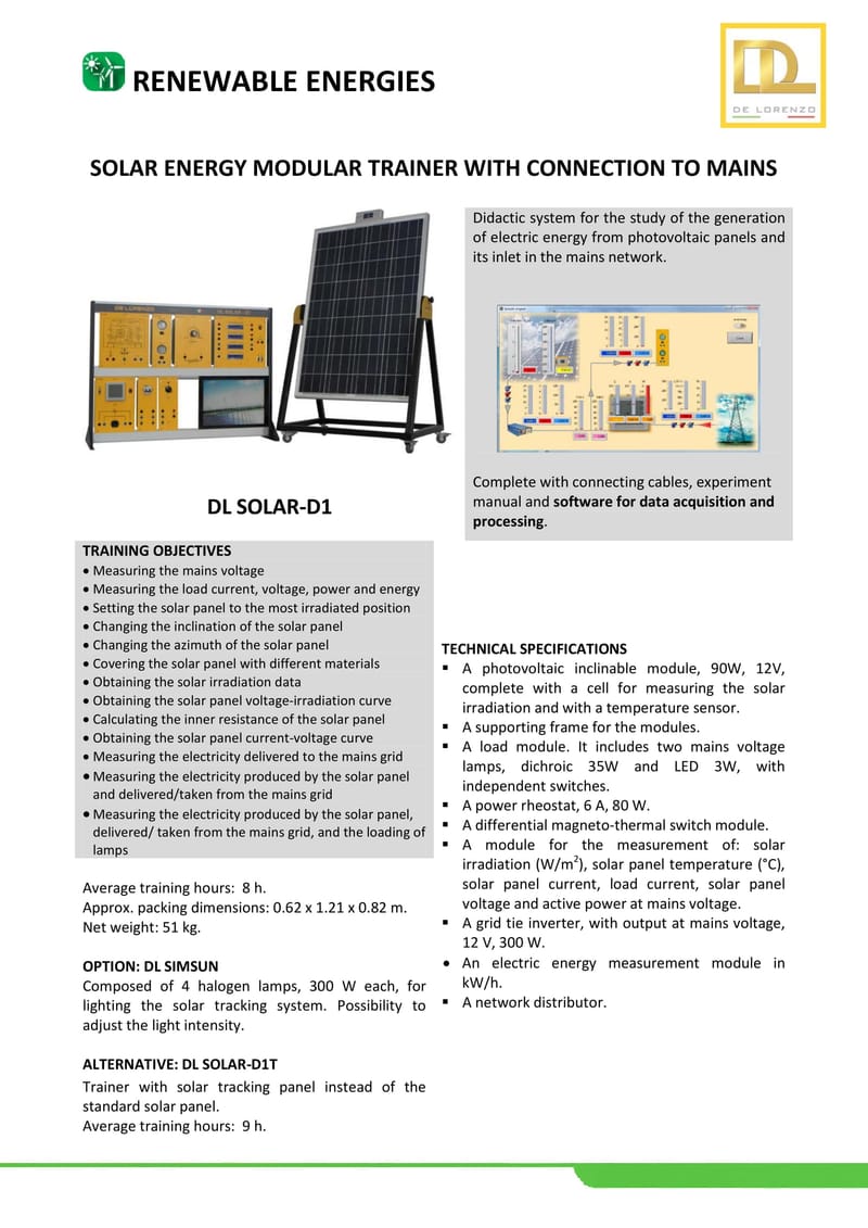 SOLAR-WIND-FUEL CELLS ENERGY TRAINER - ITEC-EDU