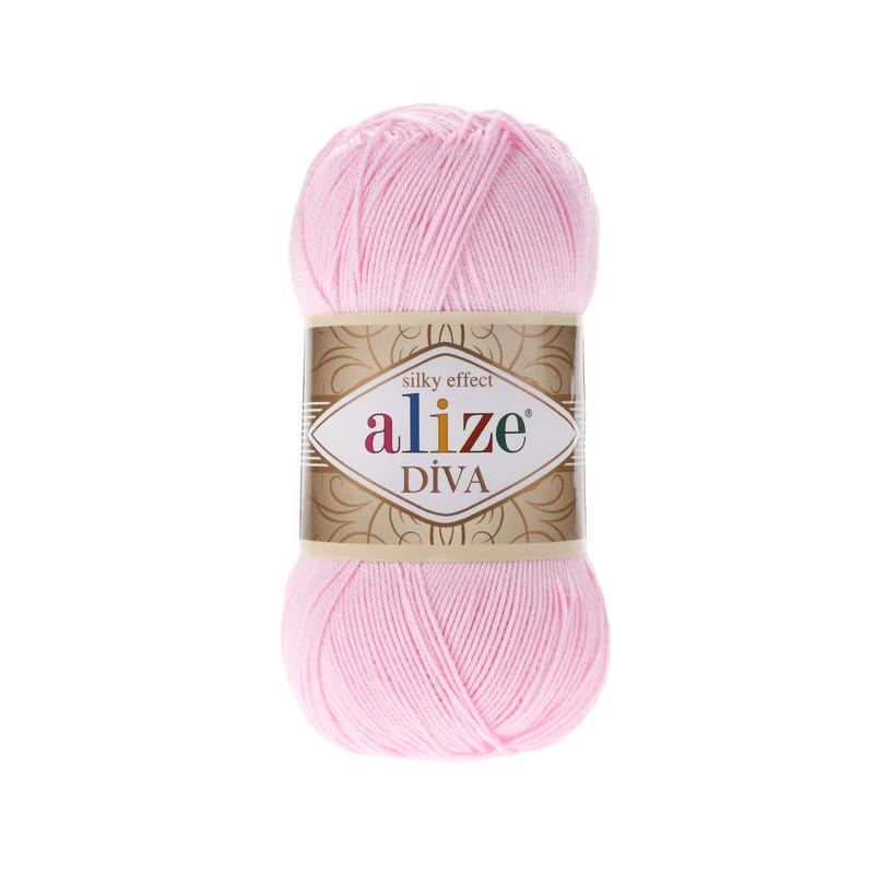 Alize Diva Silky Effect color 185 Baby Pink 100gr 350m microfiber