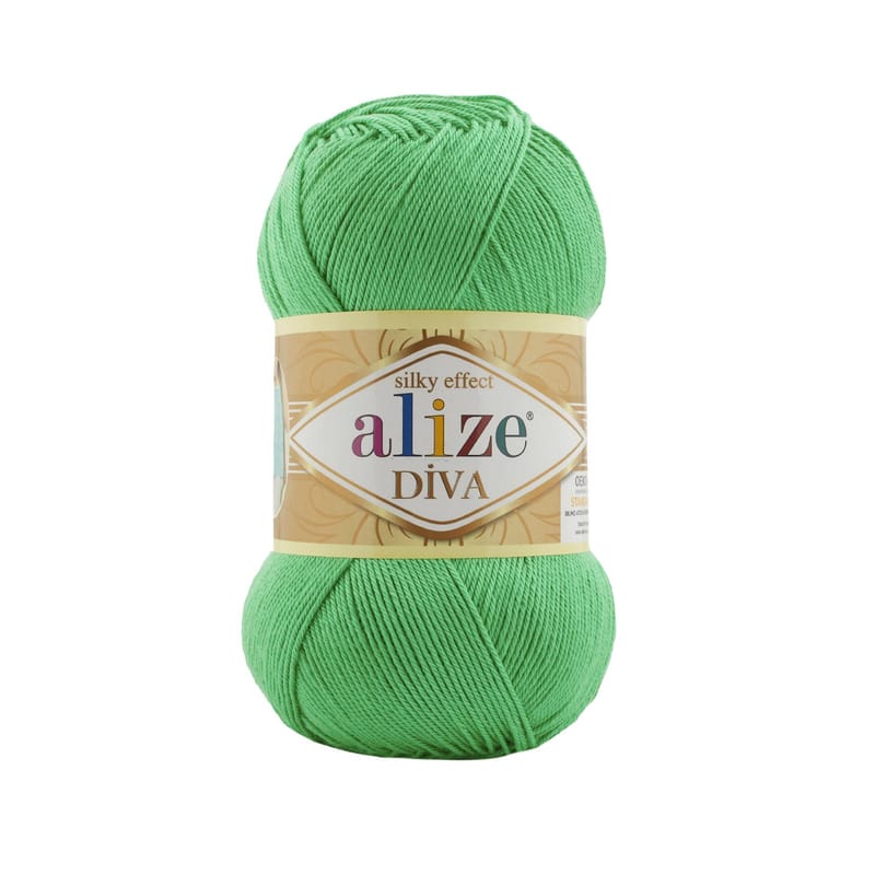 Alize Diva Silky Effect color 778 Spring Green 100gr 350m microfiber