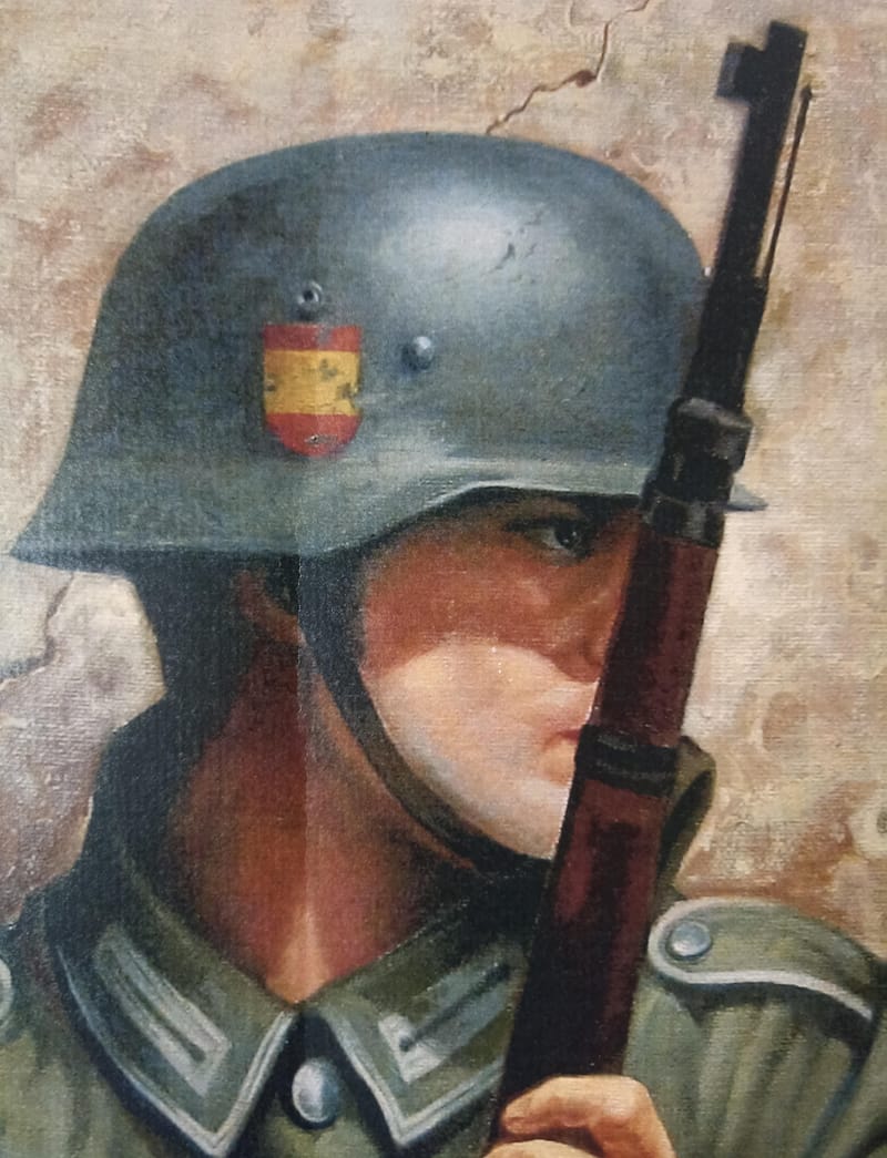 Lámina, pintura soldado División Azul (III Reich Hitler- Nazi- Alemania ...