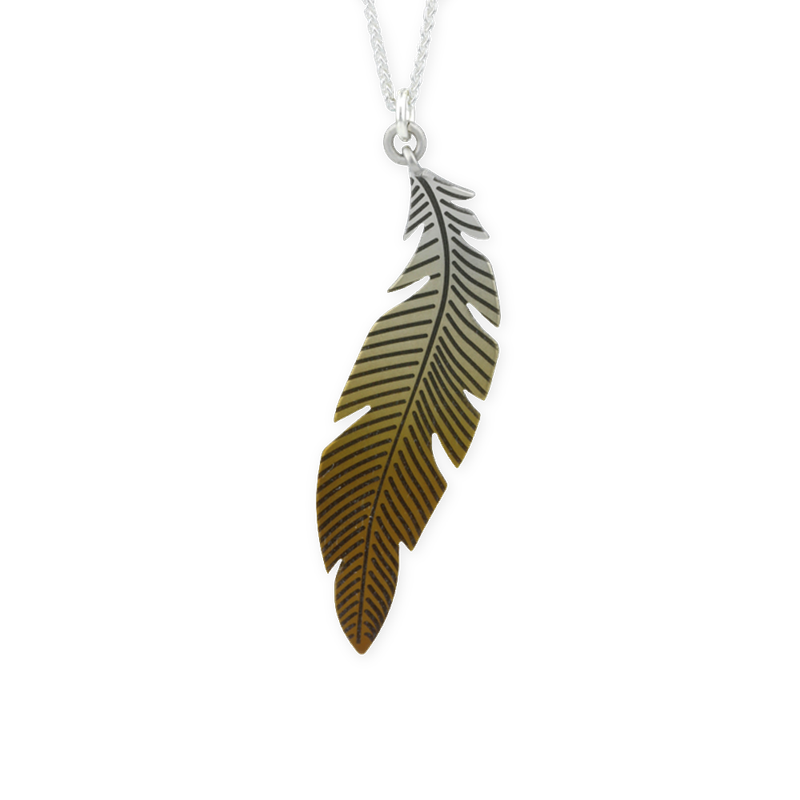 Titanium Feather Necklace - Glyn Griffiths