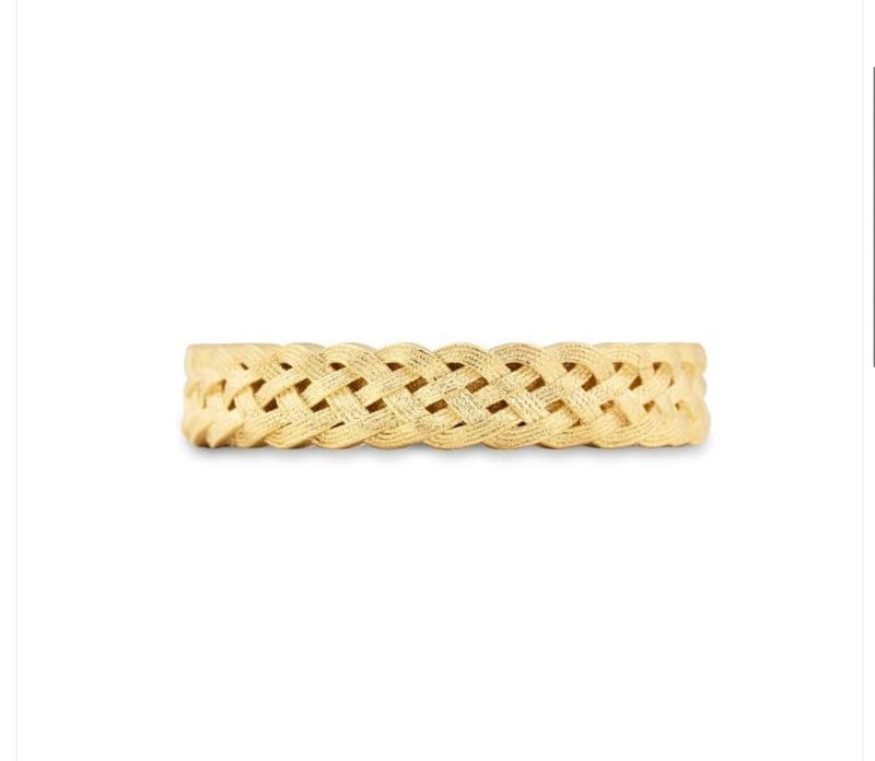 9ct Yellow Gold Weave Design Band - Glyn Griffiths