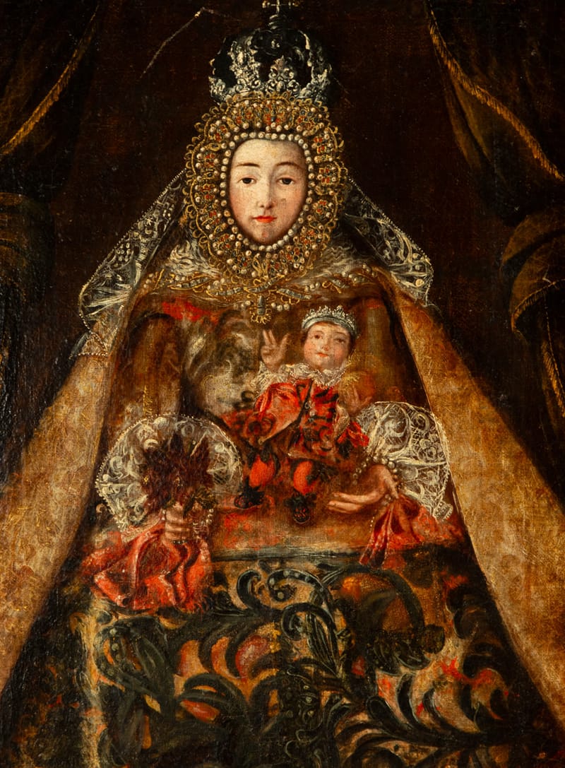 Decorativo Lienzo Colonial de "Nuestra Señora del Rincón" escuela ...