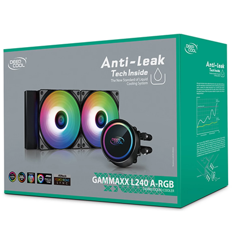 DEEPCOOL GAMMAXX L240 A-RGB AIO Liquid Cooler Anti-Leak Technology - apex