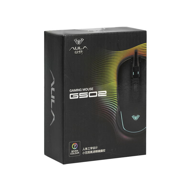 Gaming mouse Aula G502, Optical, 6D, RGB, Black - 747 - apex