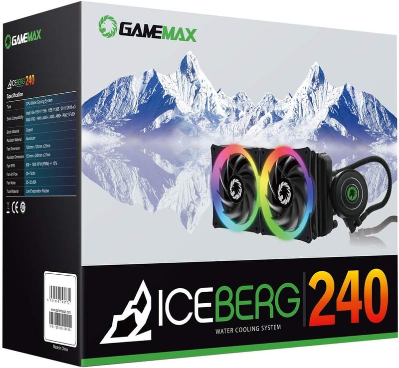 GameMax Iceberg 240mm Water Cooling System with 7 Colour PWM Fan