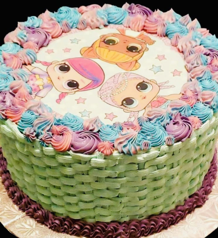 2 Layer Chocolate Basket Weave LOL Birthday Cake with Buttercream ...
