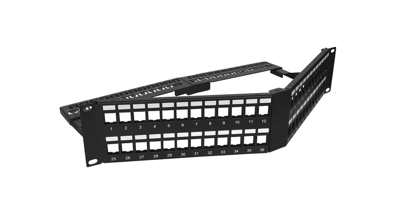 Unloaded angled Patch Panel 2U 48 port - Lenora Innovation