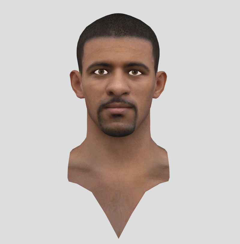 Djalminha face in obj format - maker-3d