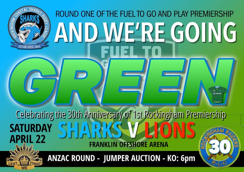 Sharks go Green for Round One - rockinghamsharks.com