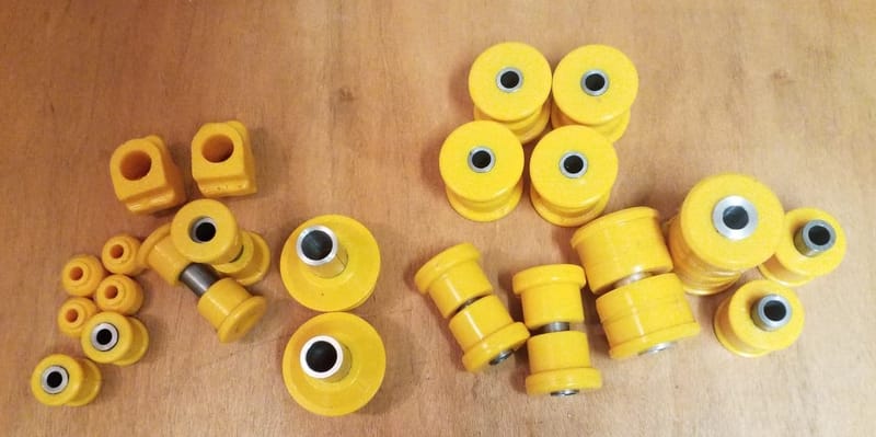 Full Poly bush kit 240 260 Red Black or Yellow with engine and gearbox ...