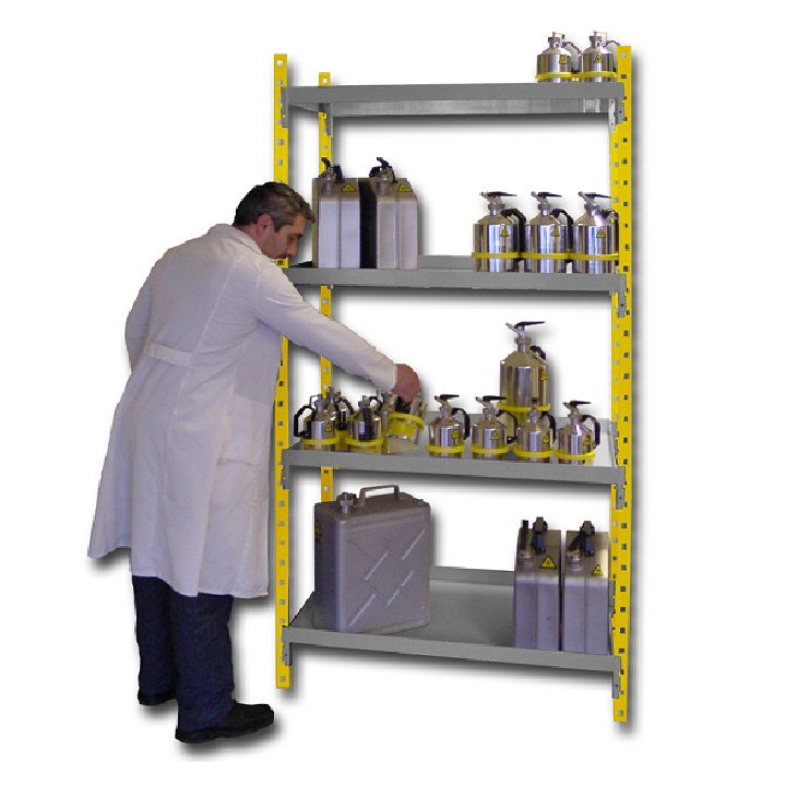 SAFETY SHELVING BUILT IN STEEL - 4 SHELVES - Mor-Trade