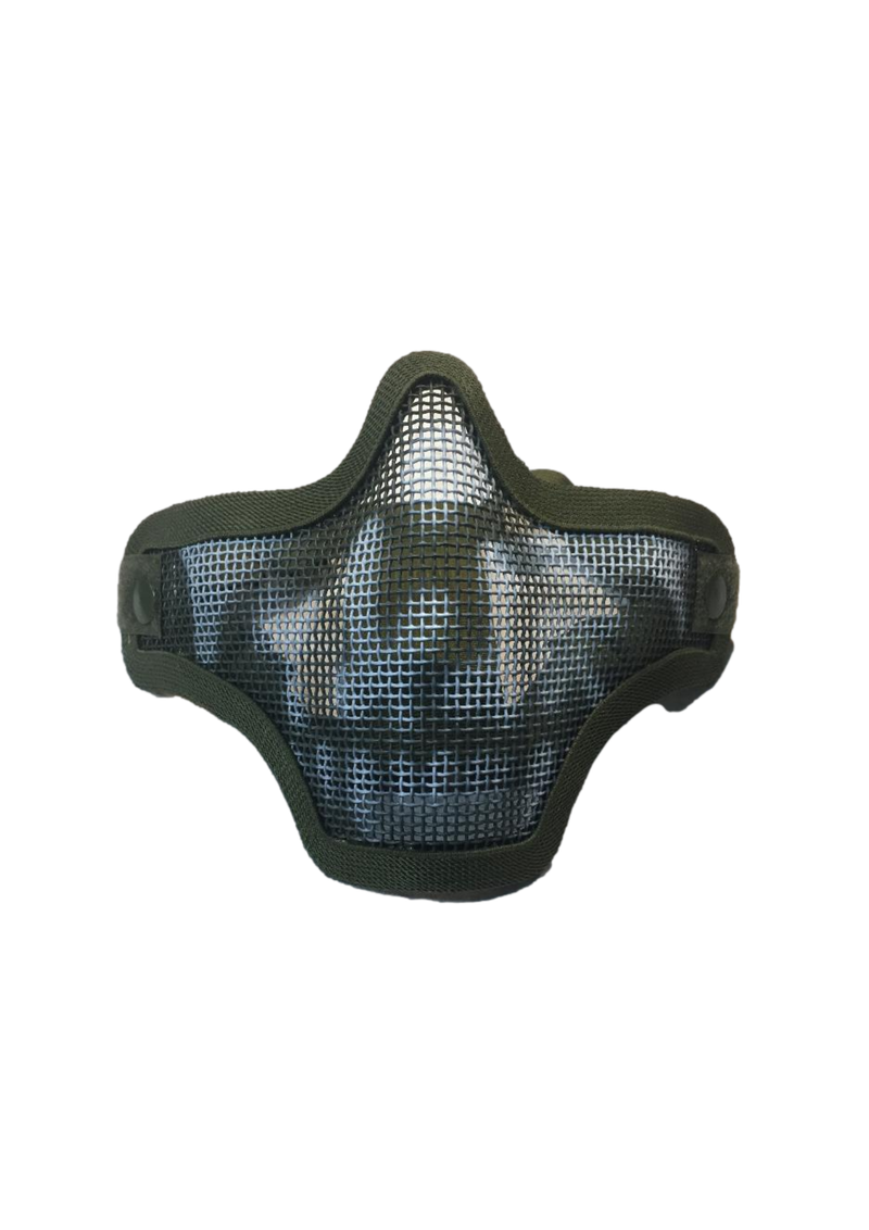 Big Foot V1 2 Strap Steel Mesh Lower Skull Face Mask In OD Green