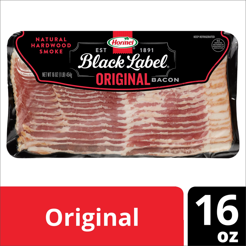Hormel Black Label, Natural Hardwood Smoke Original Pork Bacon ...