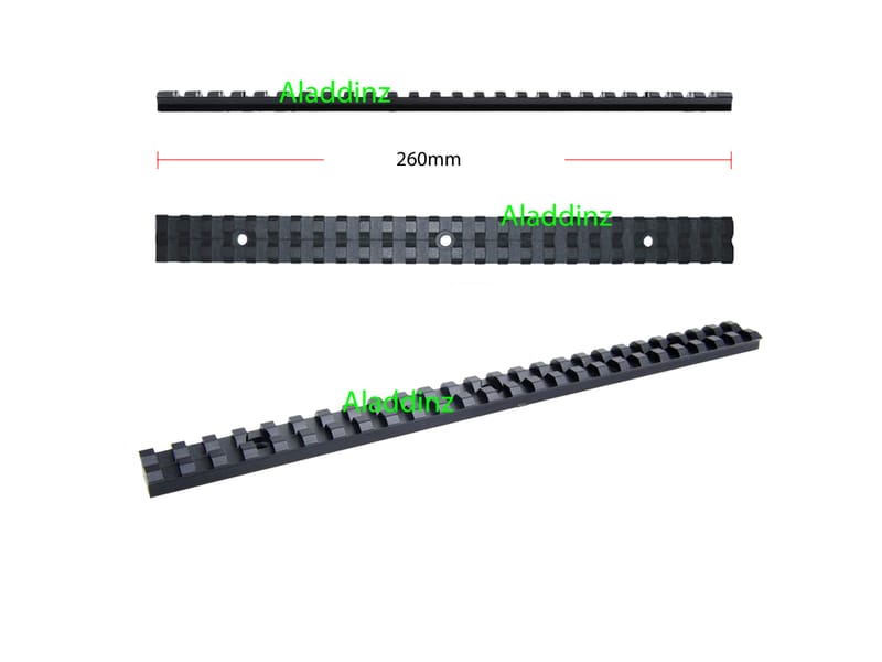 Project Picatinny Weaver Rail Mount Base 260mm Silver - Aladdinz