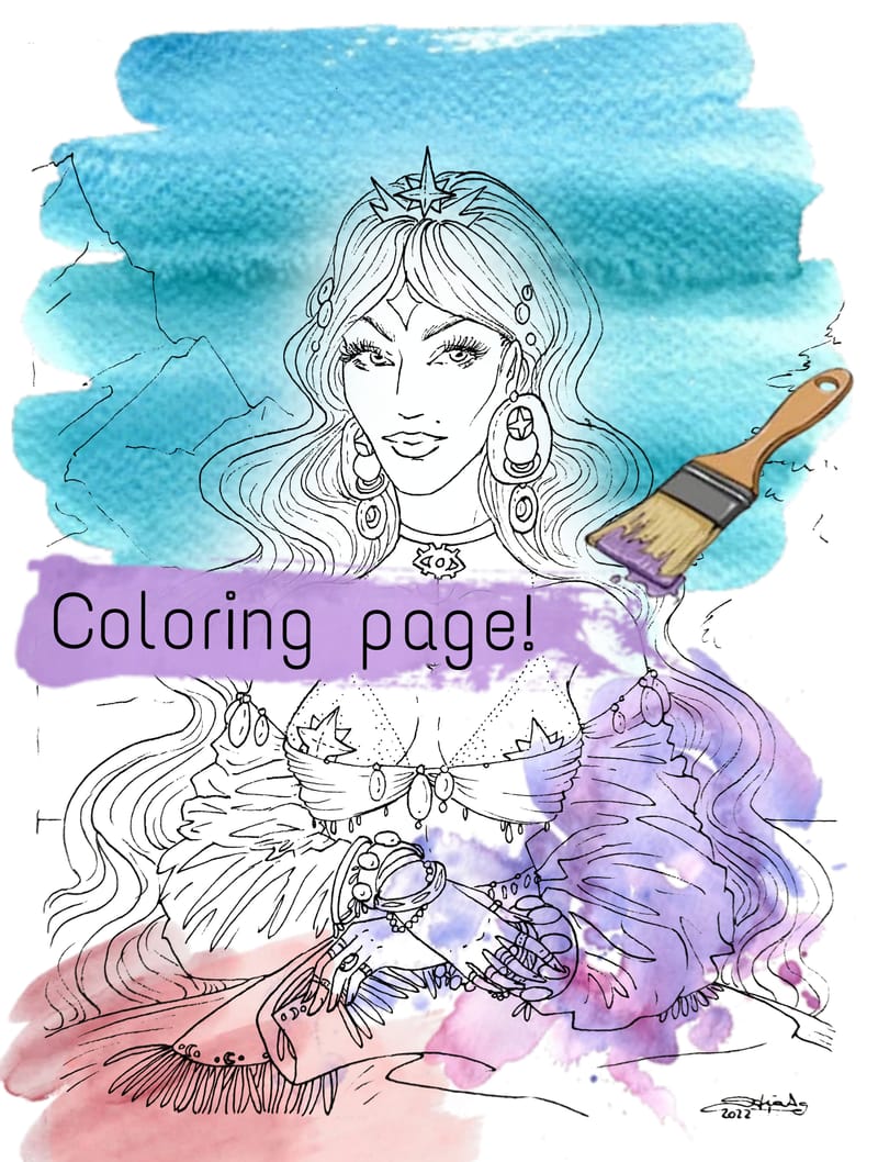 Stencils & Colouring pages - Shesvii