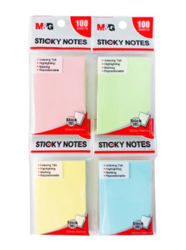 M&G AS32D10210 3X2 4COL LIGHT STICKY NOTES - GREAT WALL STATIONERY SDN BHD