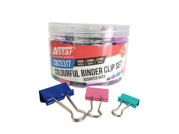 ASTAR CBC5317 COLOURFUL BINDER CLIP SET-(19MM/25MM/32MM) - GREAT WALL ...