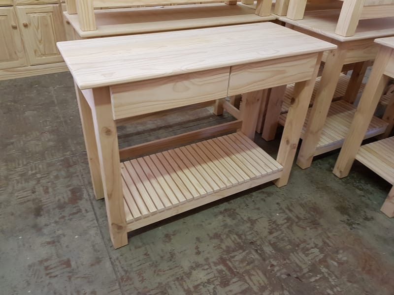 Workbench 1200mm * 500mm * 900mm (1 Shelf, 2 Dwr) - Quality Pine Furniture