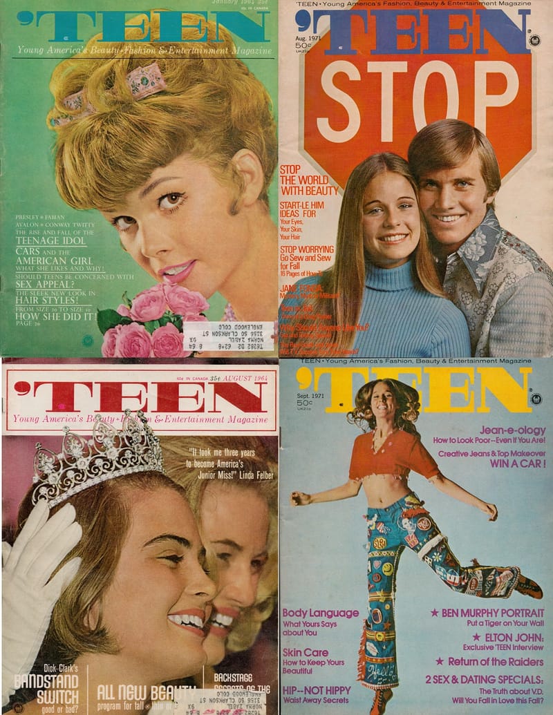 4 x Teen Magazines 1964 through 1971 - pdf magazines