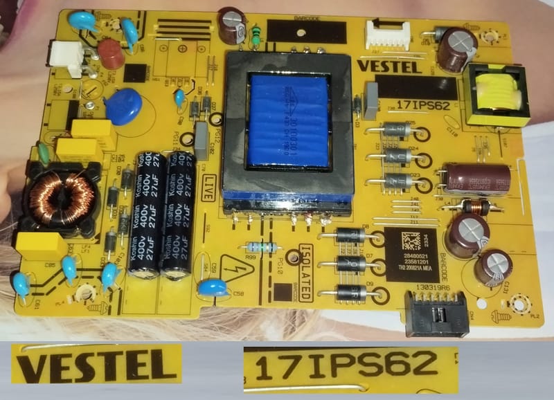 17IPS62 VESTEL FUENTE DE ALIMENTATION PSU SCHEDA HITACHI 43HE4005