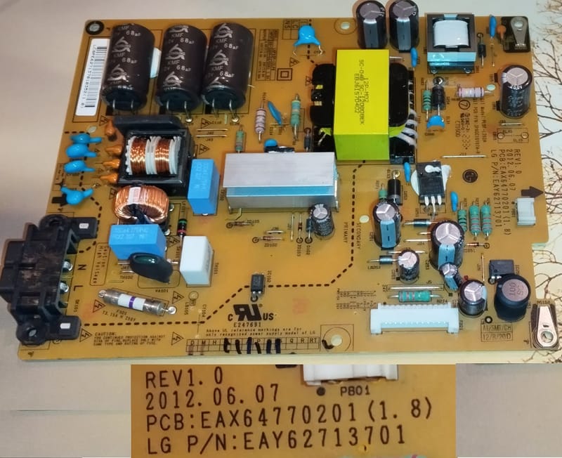 EAX64770201(1.8) EAY62713701 PLACA POWER SUPPLY BOARD LG 42LS3450-ZA