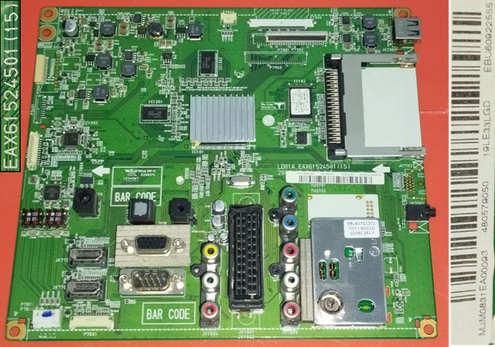 EAX61524501(15) PLACA MAIN BOARD SCHEDA PLATINEE PARA LG 19LE3300-ZA